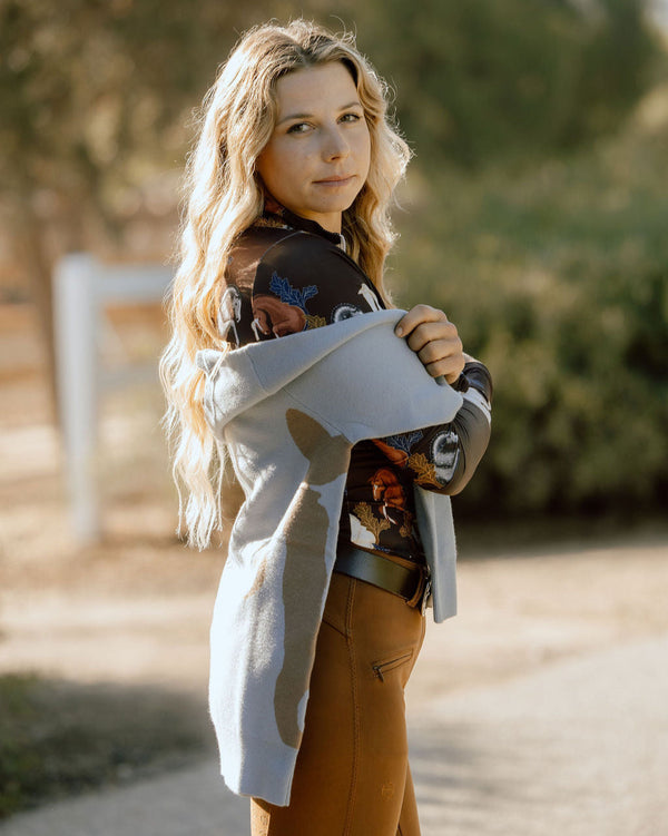 The Deinhardt HERITAGE Sweater - Periwinkle / Cognac - Halter Ego®