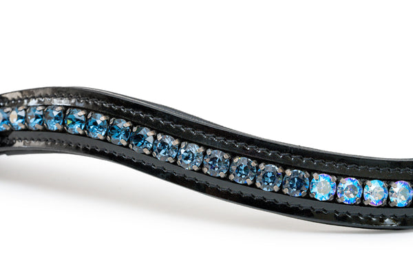 Blue Jean Ombre Fade Wave Browband with Snaps | HALTER EGO - Halter Ego®